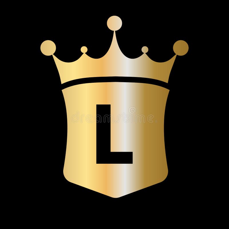 Letter L Crown and Shield Logo Vector Template with Luxury Concept ...