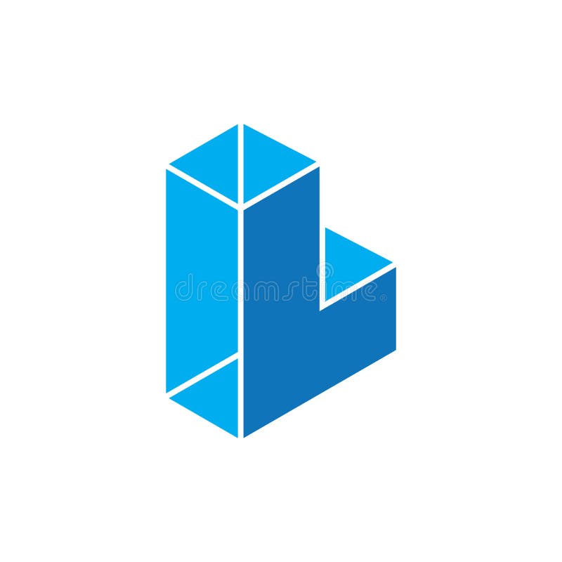 Letter L 3d Geometric Logo Vector Stock Vector - Illustration of blue ...