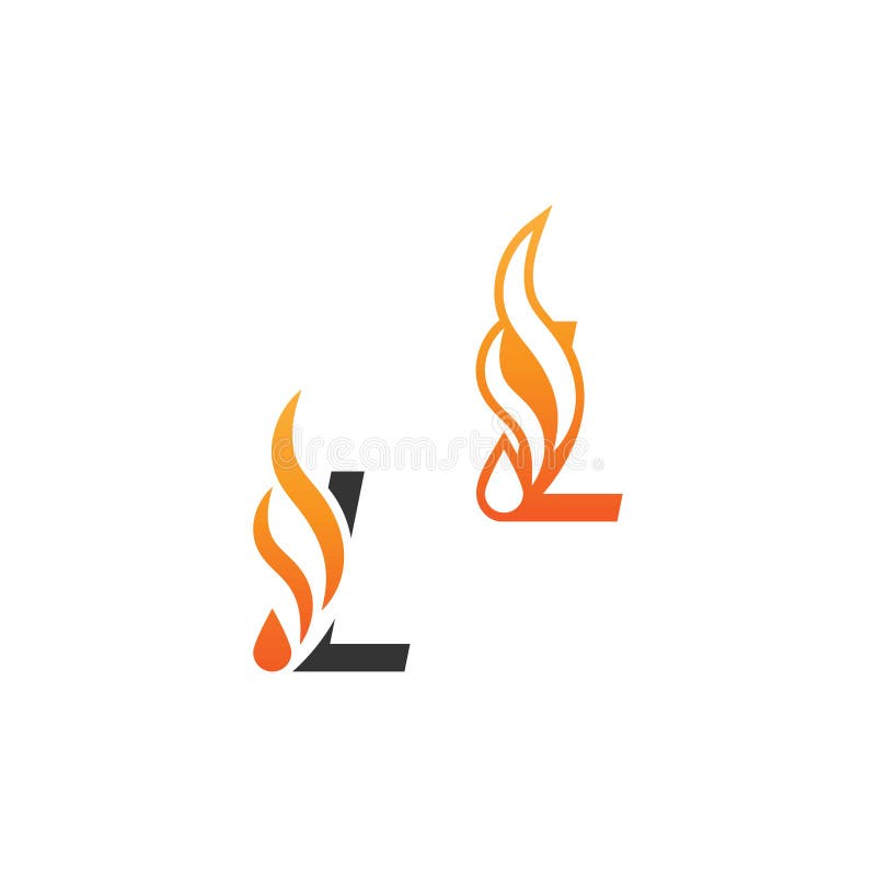 Letter L and Fire Waves, Logo Icon Concept Design Stock Vector ...