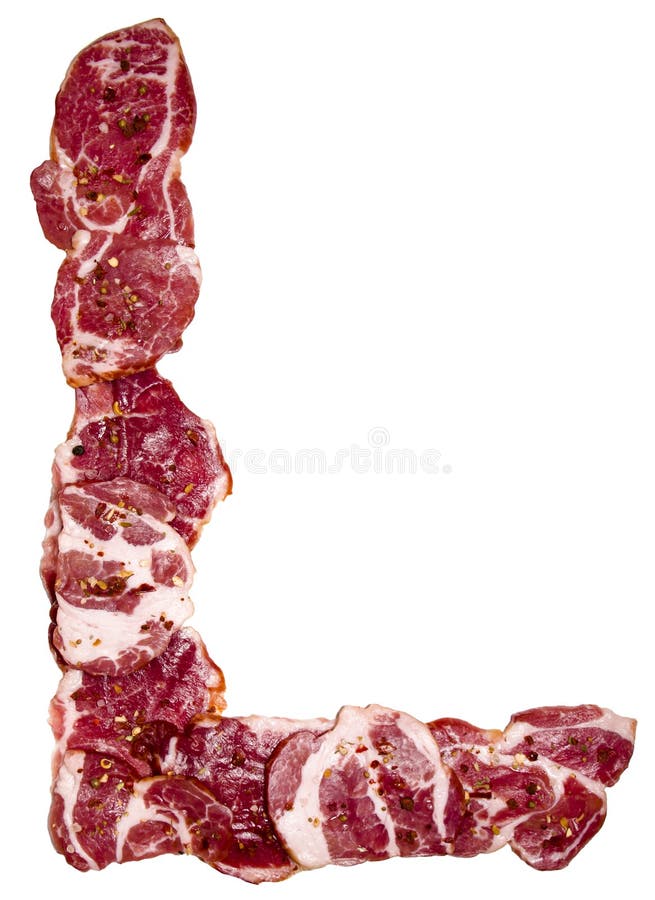Letter L. Fresh Meat Alphabet. Conceptual Font for Design. Stock Image ...