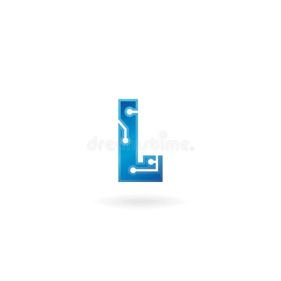 Letter L Icon. Technology Smart Logo, Computer and Data Related ...