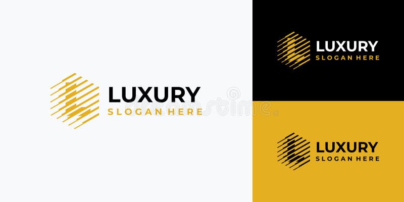 Letter L Initial Vector Logo Design with Abstract Hexagon Stripes Stock ...