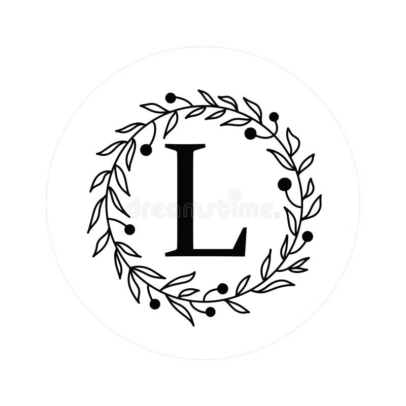 Letter "L" Initials with Round Floral Frames, Vector Monogram Logo ...