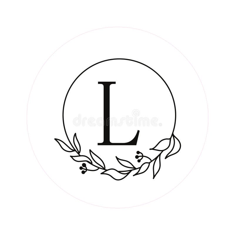Letter "L" Initials with Round Floral Frames, Vector Monogram Logo ...