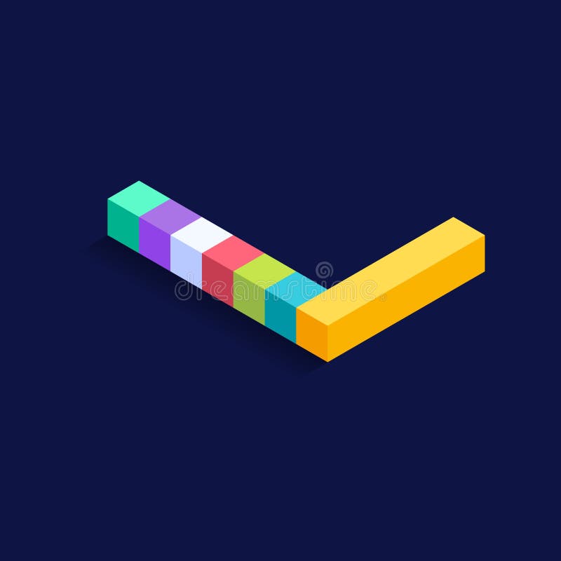 Letter L Isometric Colorful Cubes 3d Design, Three-dimensional Letter ...