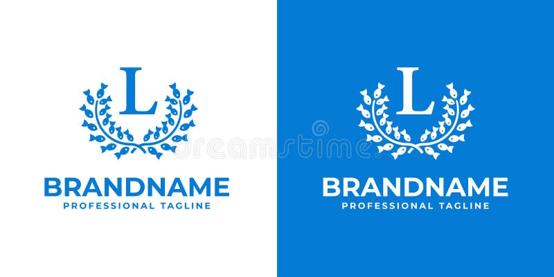 Letter L Laurel Fish Logo, Suitable for Business Related To Fish and ...