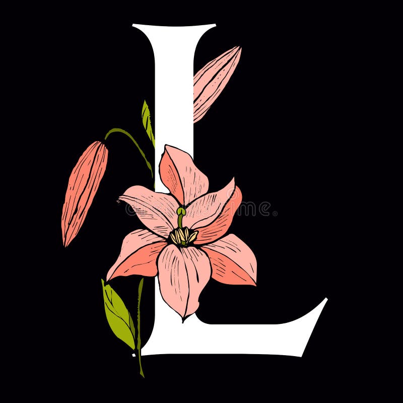 Letter L Red Floral Illustration Stock Illustrations – 59 Letter L Red ...