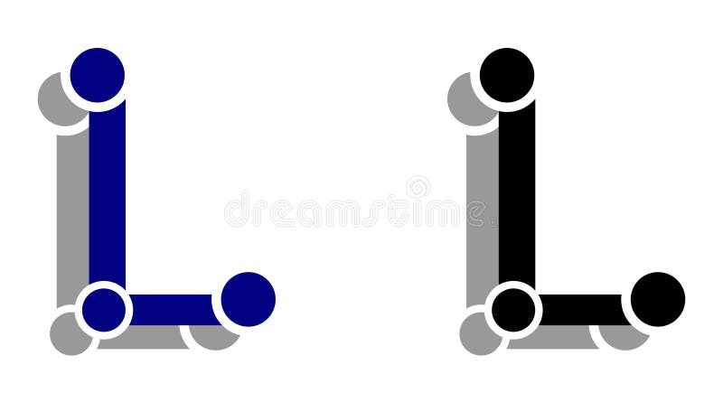 Letter L Logo with Circles in Two Color Versions, Fantasy, Isolated ...