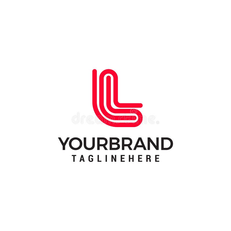 Letter L Logo Design with Elegant and Luxurious Style Red Line Shape ...