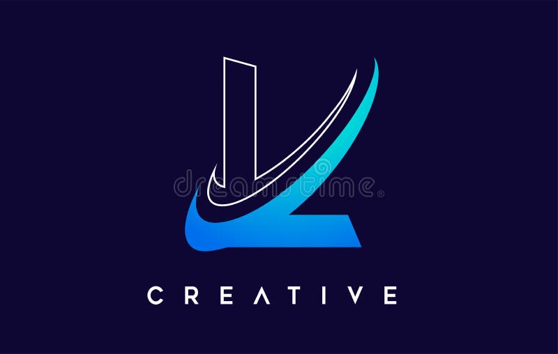 Letter L Logo. L Letter Design Vector with Blue Swash Vector Stock ...