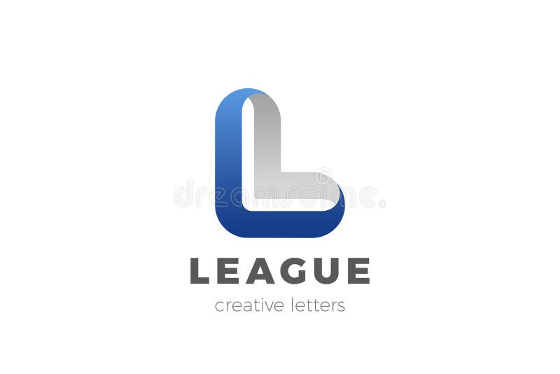 Letter L Logo Design Vector Template Ribbon Font Style Typography Stock ...