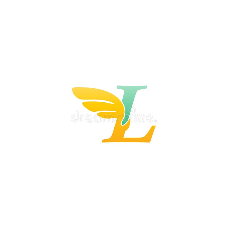 Letter L Logo Icon Illustration with Wings Stock Illustration ...