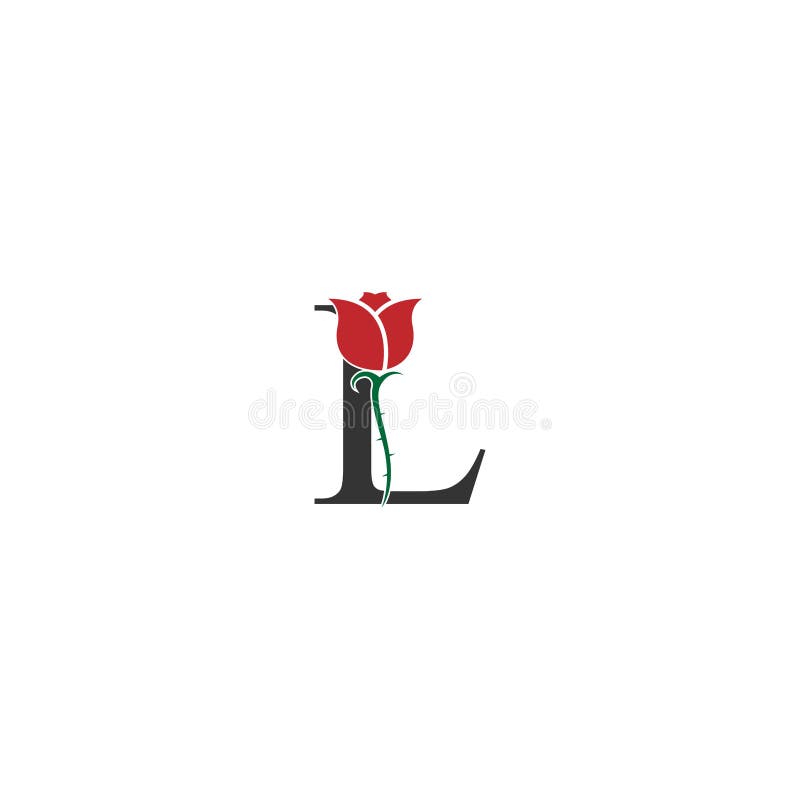 Letter L Logo Icon with Rose Design Vector Stock Vector - Illustration ...