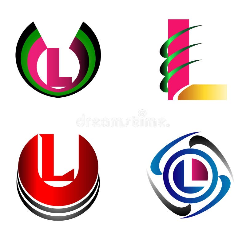 Letter L Logo Icons Set Vector Graphic Design Stock Vector ...