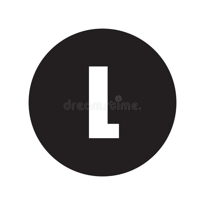 Letter L Logo Symbol in Black Circle. Stock Vector - Illustration of ...