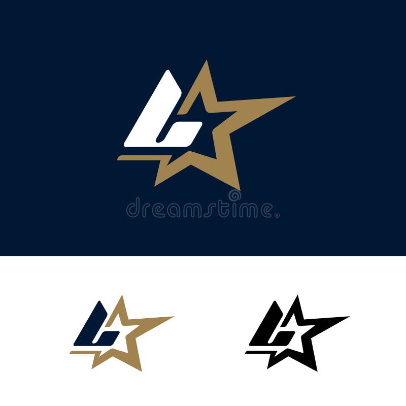 Letter L Logo Template with Star Design Element. Vector Illustration ...