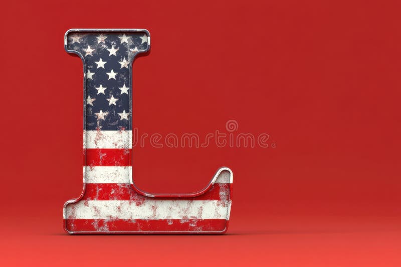 The Letter L is Made Out of American Flags with Generative AI Stock ...