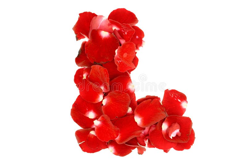 Letter L Made Red Roses Petals Stock Photos - Free & Royalty-Free Stock ...