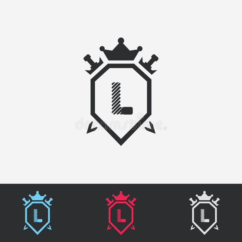 Letter L Shield, Sword, Crown -abstract Logo - Vector Design Stock ...