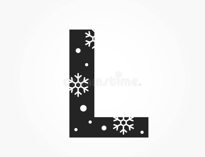 Letter L with Snowflake and Snow. Initial Letter for Christmas, New ...