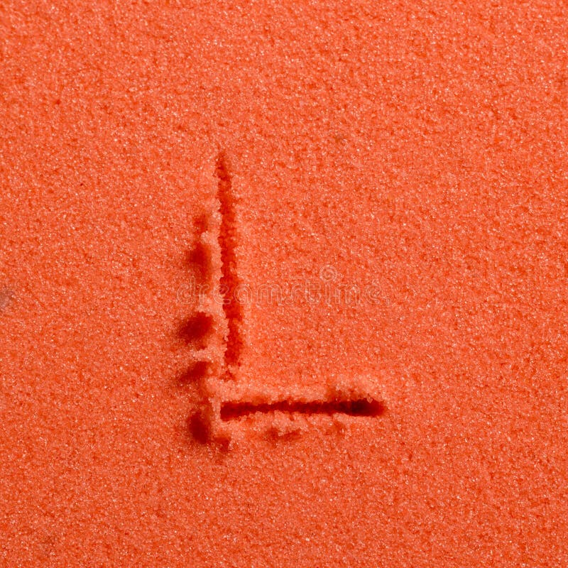 Letter L Written on Orange Sand Stock Image - Image of shore, drawing ...