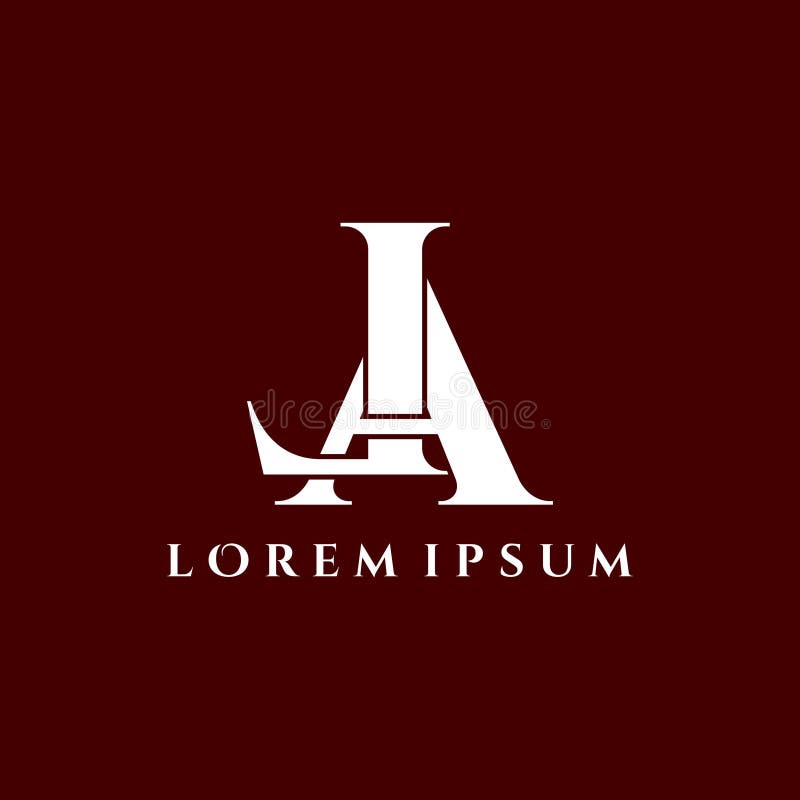 Letter LA Simple Monogram Logo Icon Design. Stock Vector - Illustration ...
