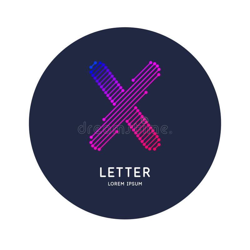 The Letter X of the Latin Alphabet. Display Character in a Bright ...