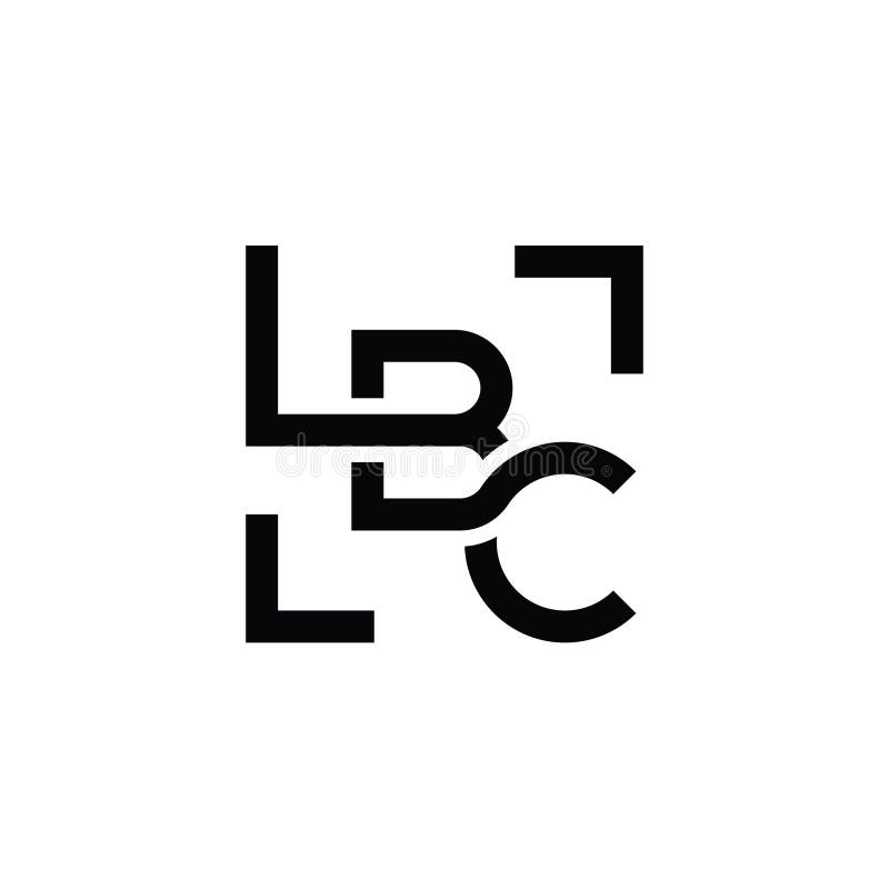 Letter LBC Typography Text Logo Design, Square Letter Mark Graphic ...