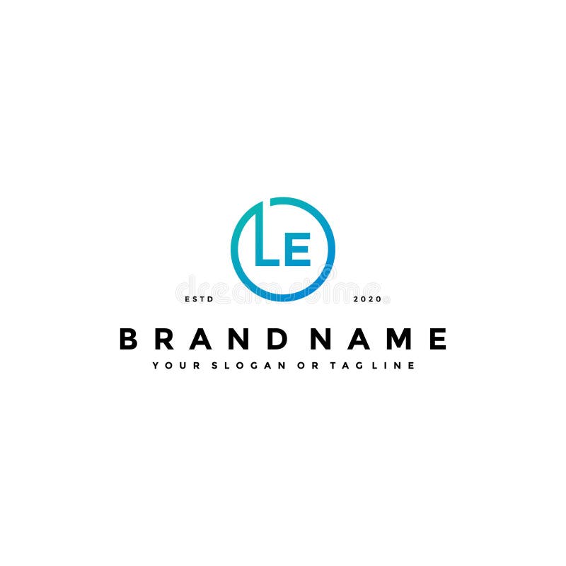 Letter LE Logo Design Vector Stock Vector - Illustration of internet ...