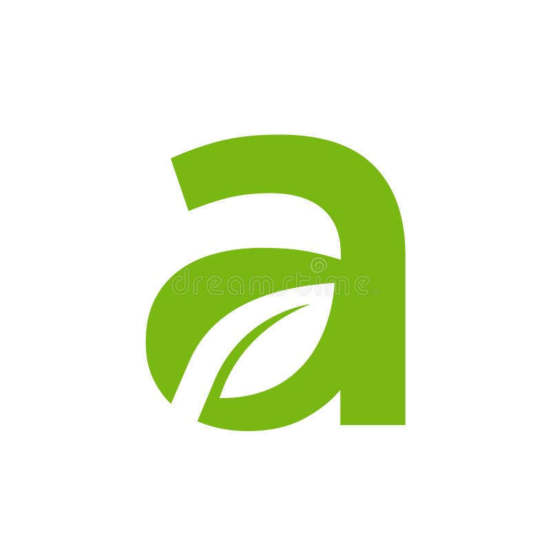 Letter a leaf black logo stock vector. Illustration of clean - 205043809
