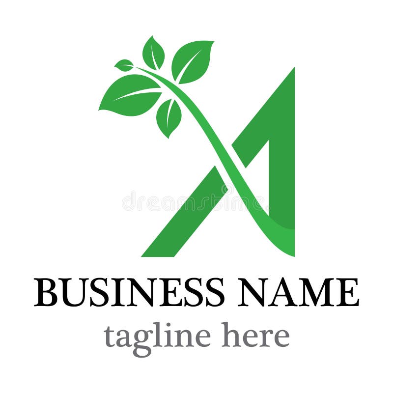 A Letter with Leaf Logo Business Stock Vector - Illustration of letter ...