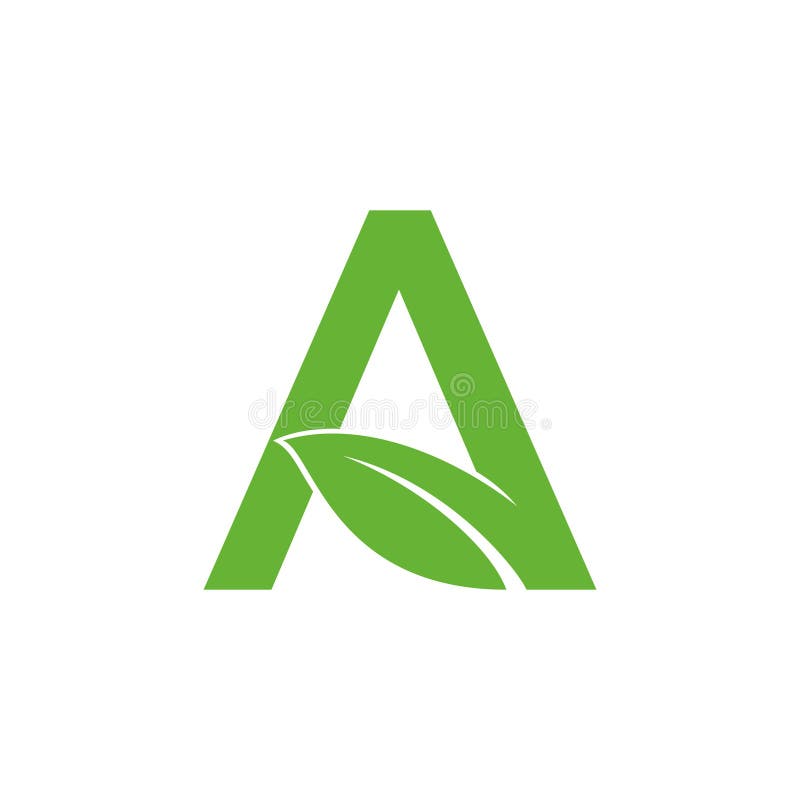 Letter a with leaf logo stock vector. Illustration of nature - 358048402
