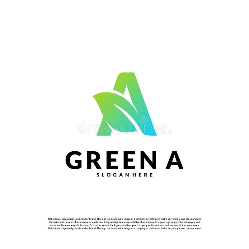 Letter a with Leaf Logo Template Vector. Green Initial a Logo Design ...