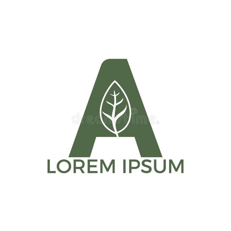 Letter a with Leaf Logo Template Vector. Stock Vector - Illustration of ...