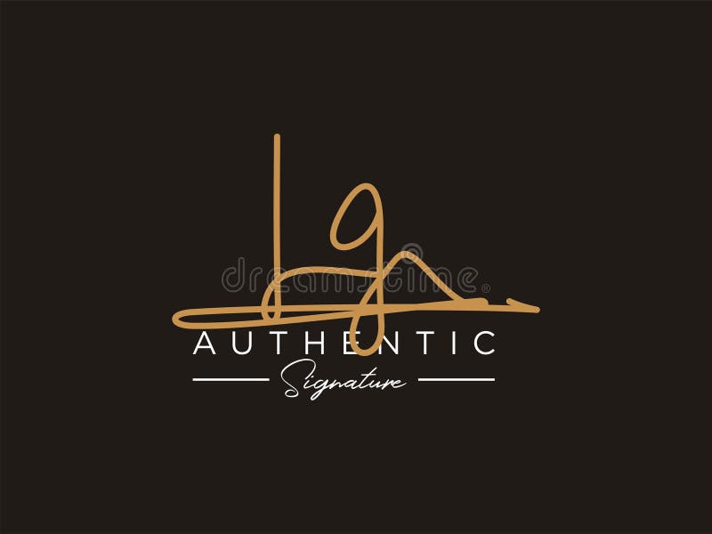 Letter LG Signature Logo Template Vector Stock Illustration ...