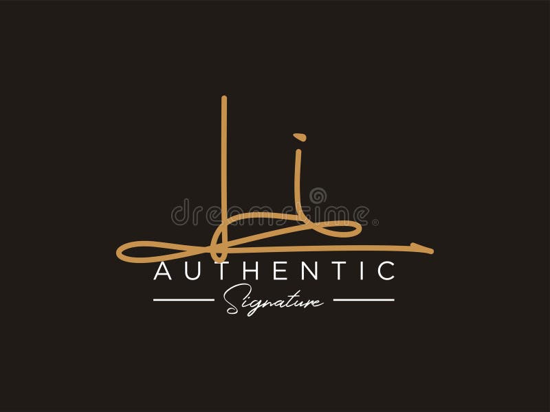 Letter LI Signature Logo Template Vector Stock Vector - Illustration of ...