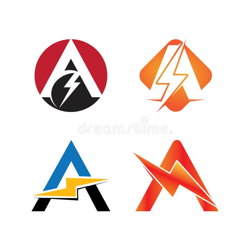 A letter lightning logo stock vector. Illustration of brand - 260446353