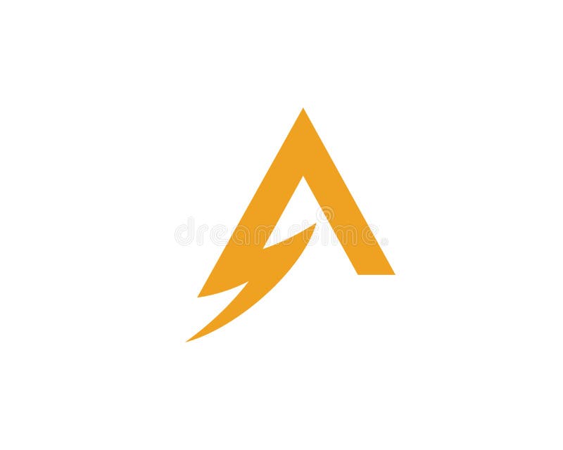 A Letter Lightning Logo stock vector. Illustration of icon - 124530949