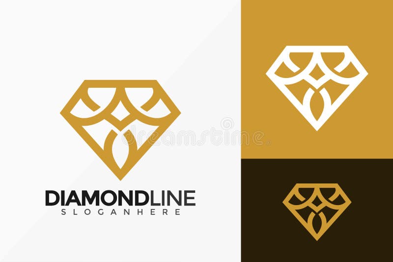 Letter a Line Art Diamond Logo Vector Design. Abstract Emblem, Designs ...