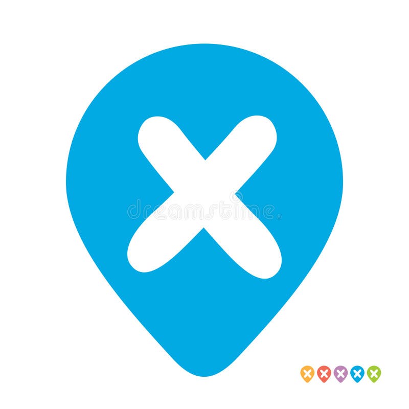 Letter X Location Map Pin Icon, Initial X Gps Pointer Symbol Vector ...