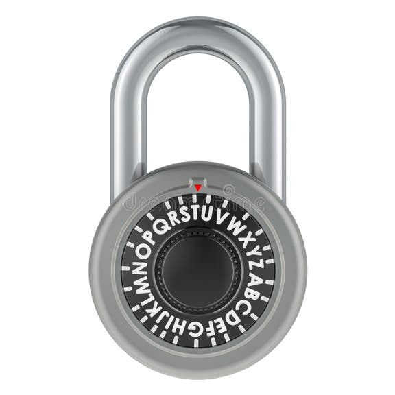 Letter Lock Combination Padlock. 3D Rendering Stock Illustration ...