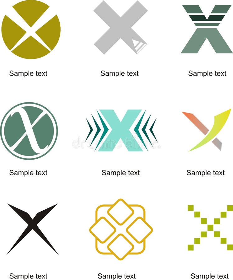 Set Of Icons And Logo Elements Letter X Stock Vector - Illustration of ...