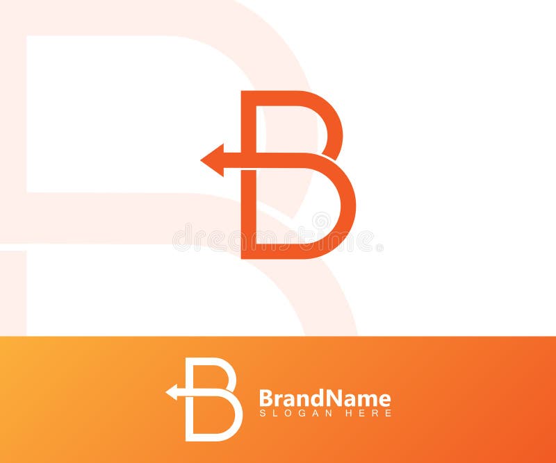 The Letter Logo B with a Backward Arrow Element that Indicates the ...