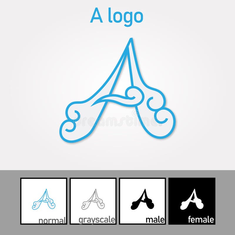 A Letter Logo. Blue Color stock vector. Illustration of industry ...