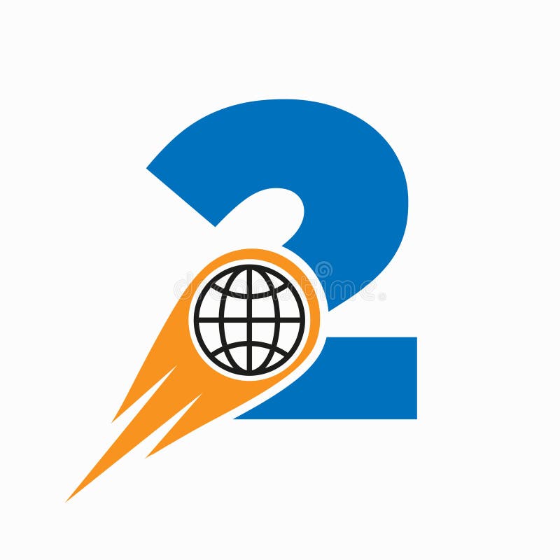 Letter 2 Logo Concept with Global World Icon Template Stock Vector ...