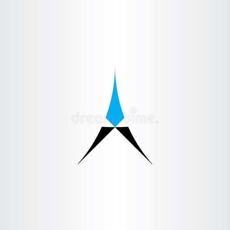 A Letter Logo Cyan Black Icon Symbol Element Stock Vector ...