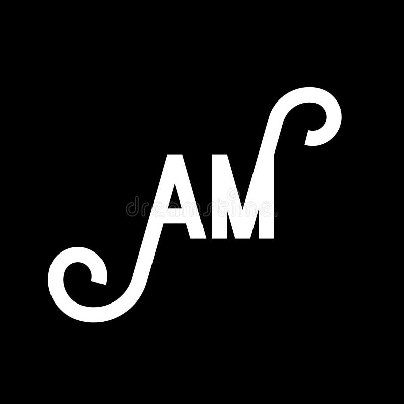 Am Letter Logo Design on Black Background. am Creative Initials Letter ...