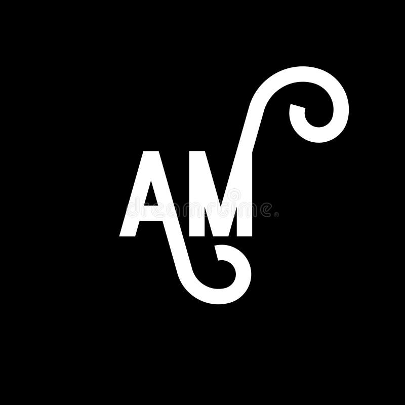 Am Letter Logo Design on Black Background. am Creative Initials Letter ...