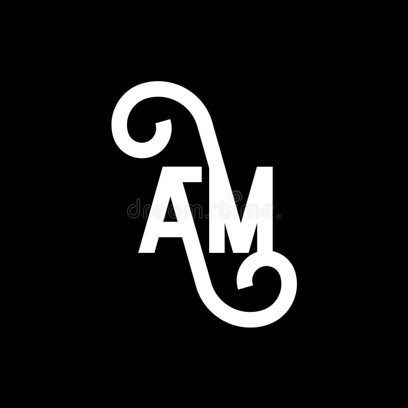 Am Letter Logo Design on Black Background. am Creative Initials Letter ...