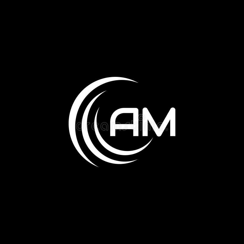 Am Letter Logo Design on Black Background.am Creative Initials Letter ...